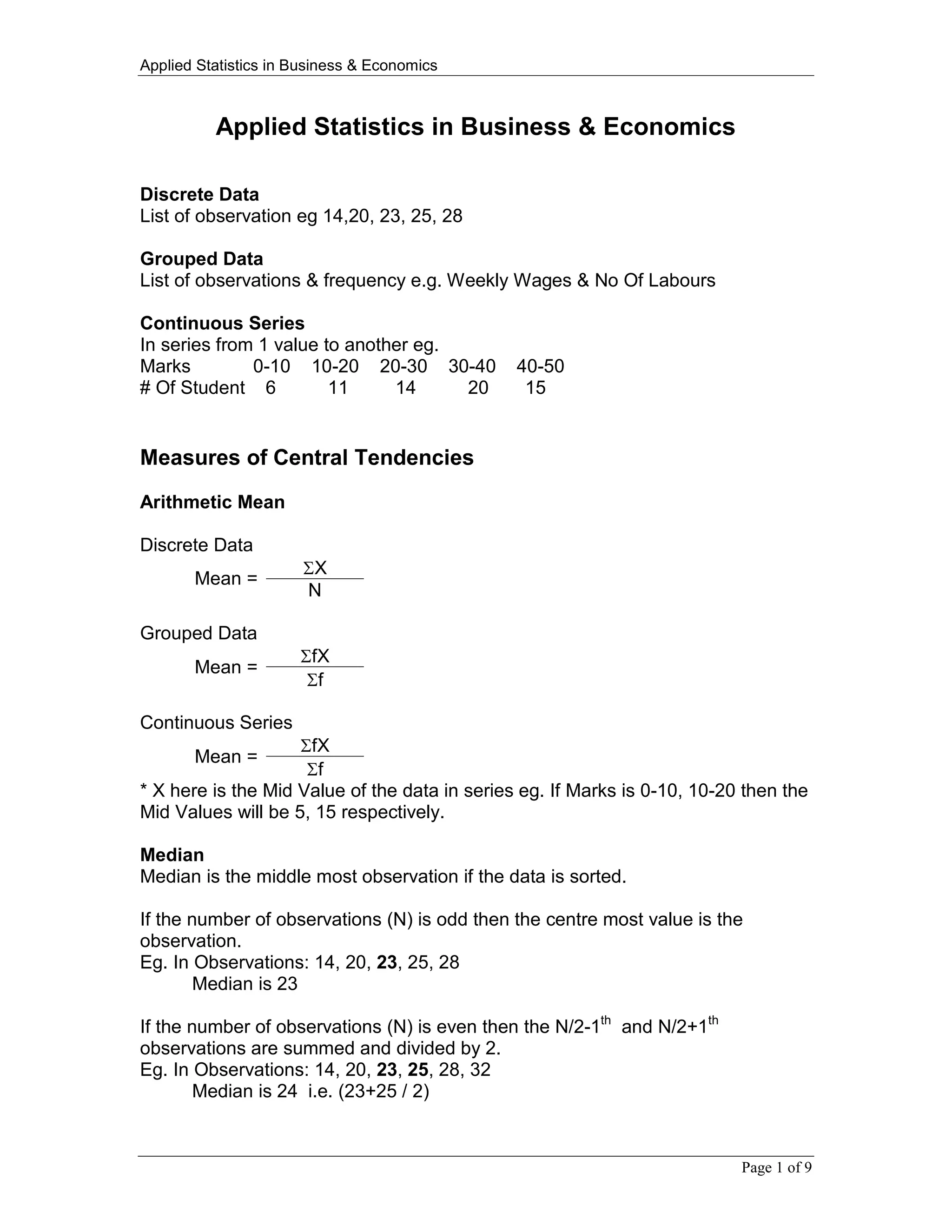 Applied Statistics In Business | PDF