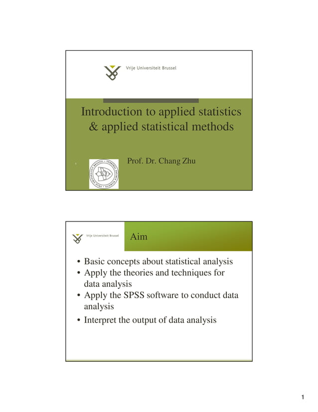 Applied statistics lecture 1 | PDF