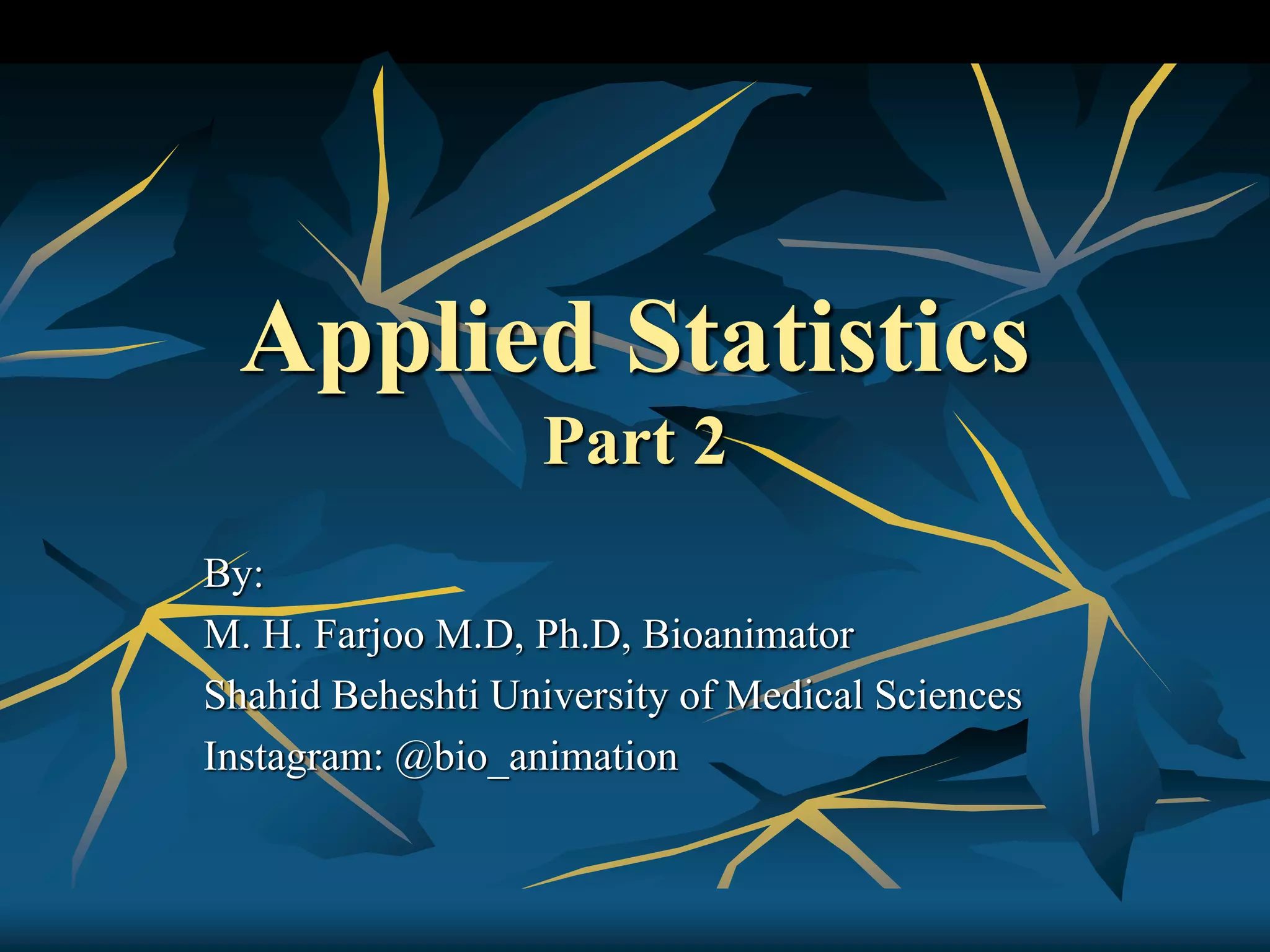 Applied statistics part 2 | PPTX