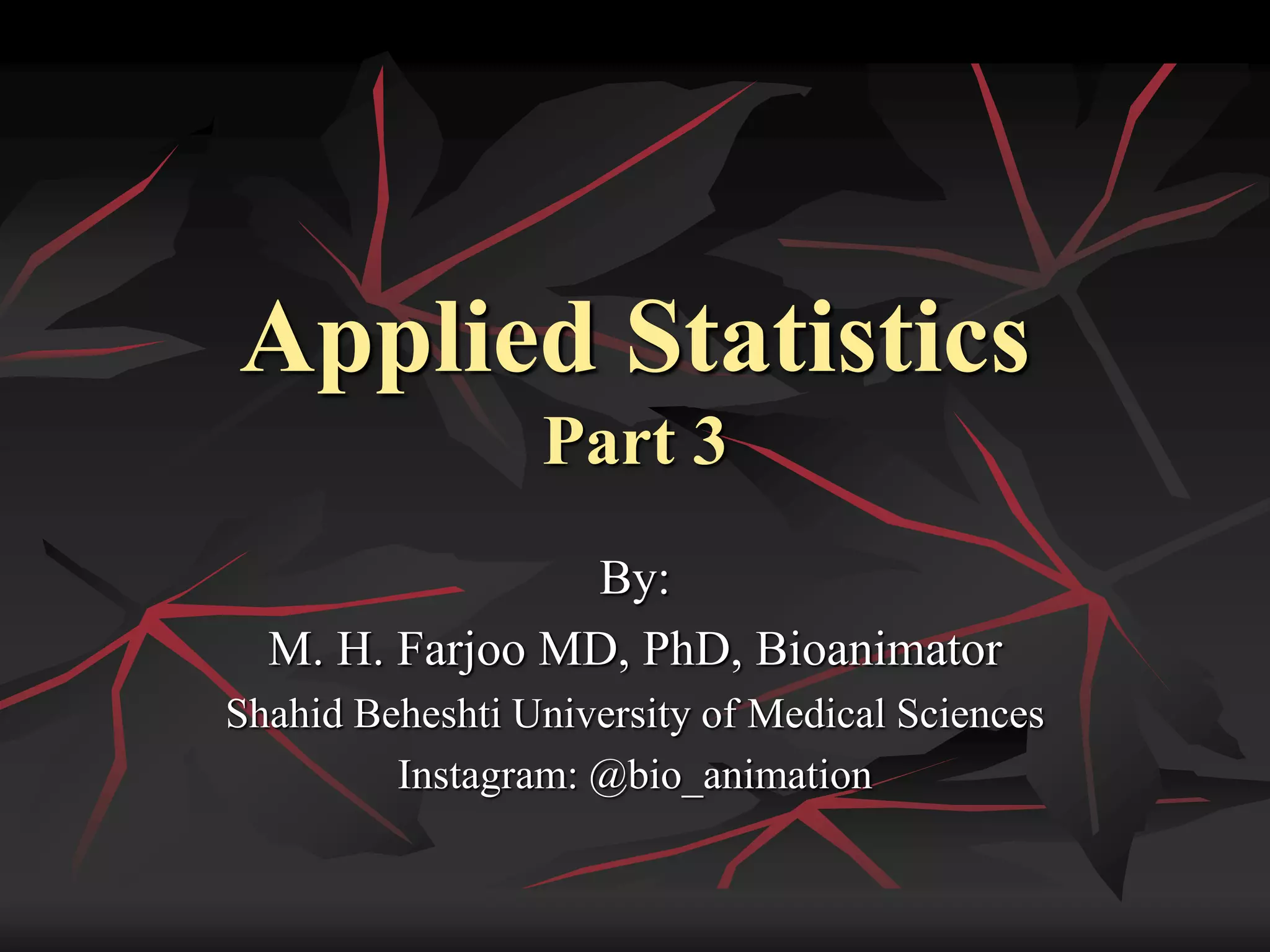 Applied statistics part 3 | PPT