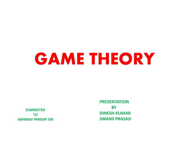 GAME THEORY | PPT