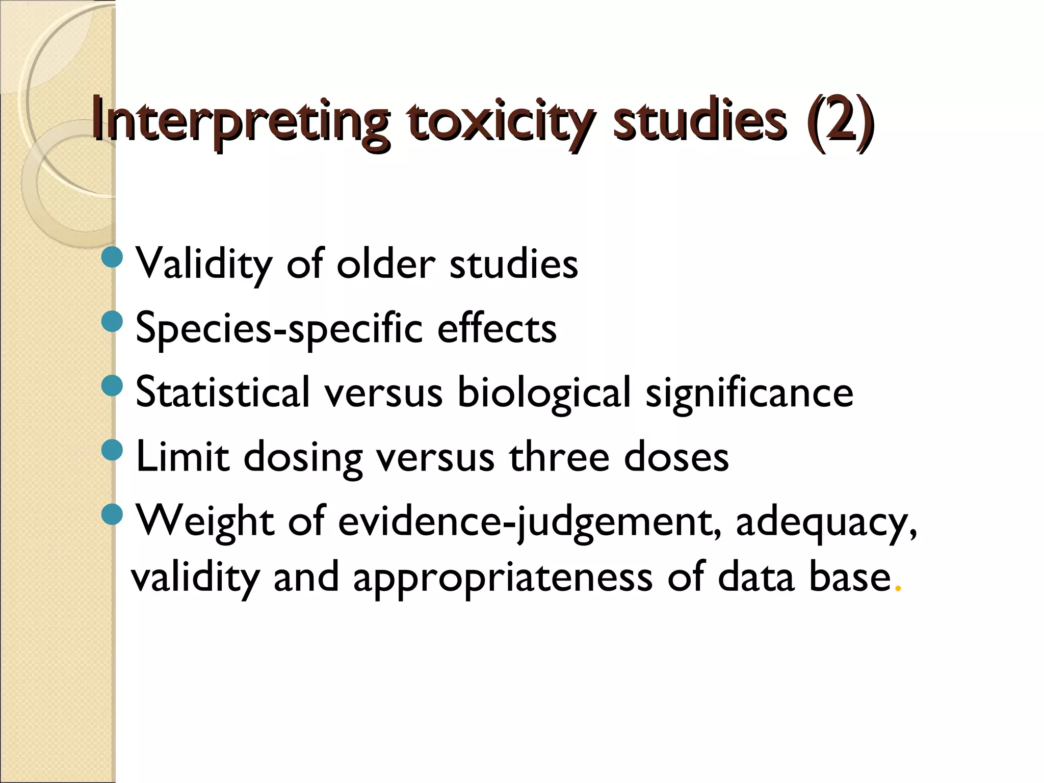 Applied toxicology chemical risk assessment | PPT