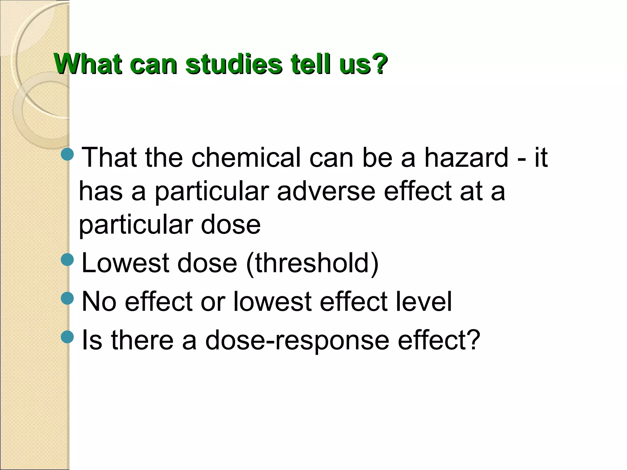 Applied toxicology chemical risk assessment | PPT