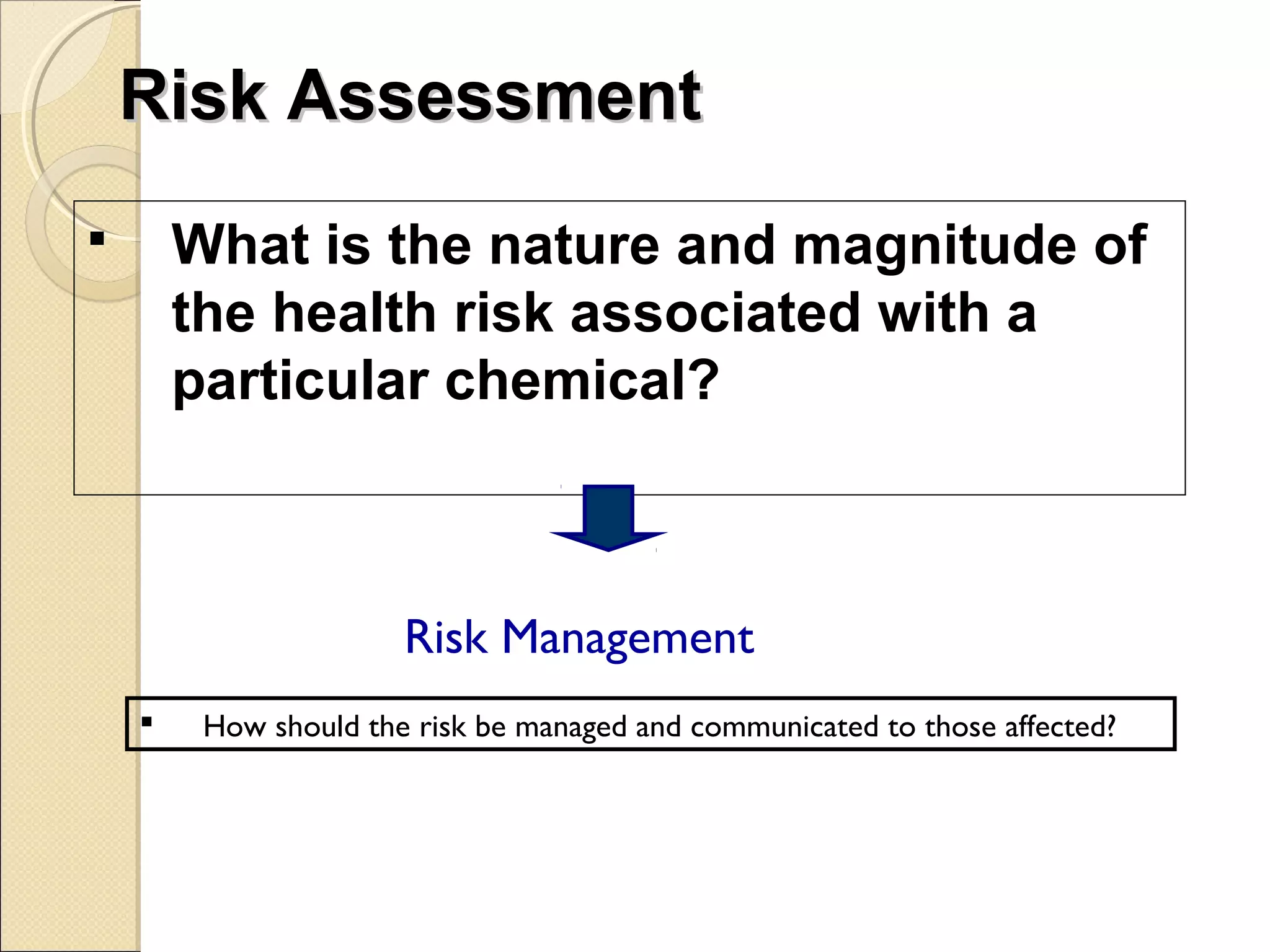 Applied toxicology chemical risk assessment | PPT