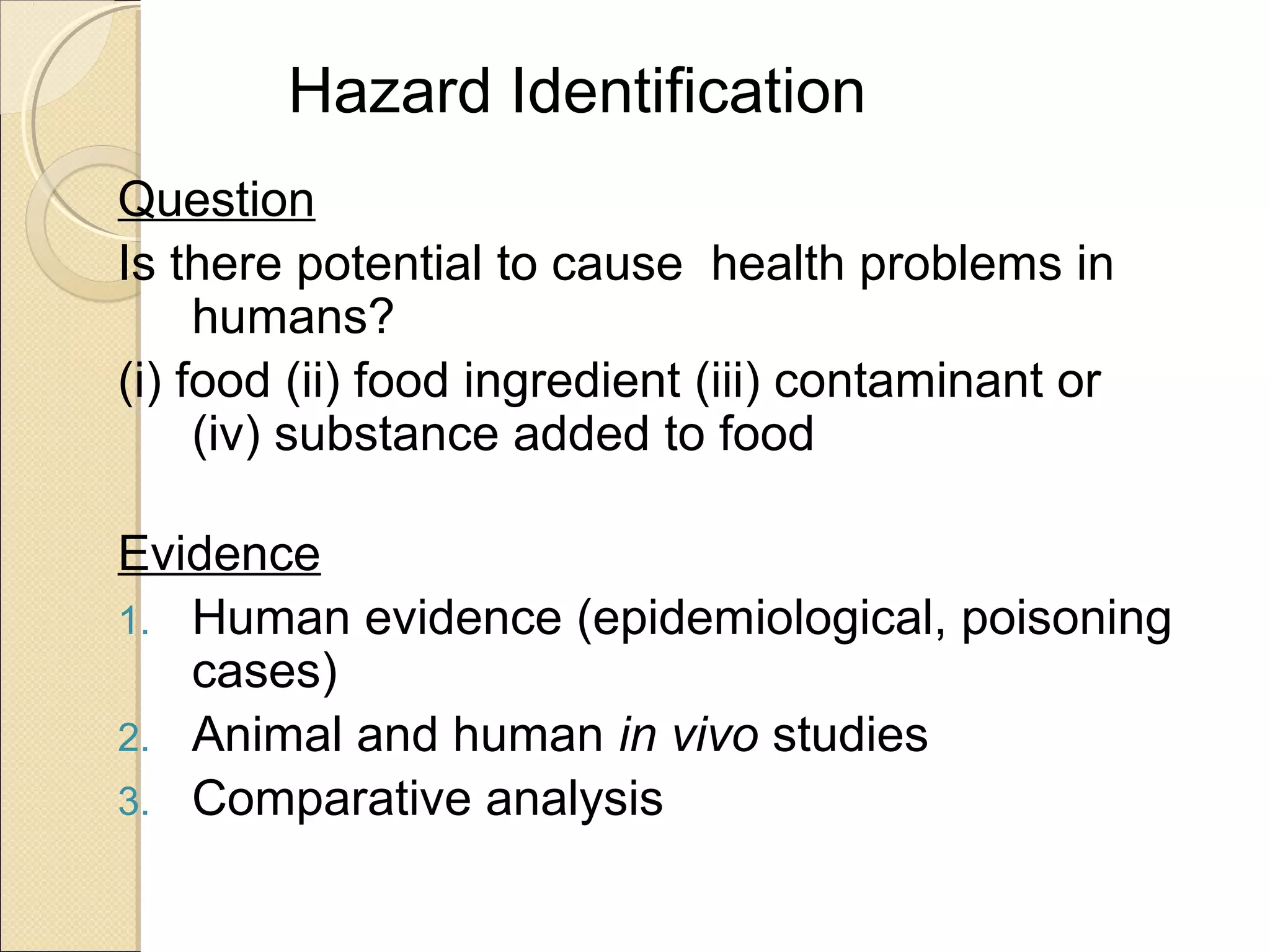 Applied toxicology chemical risk assessment | PPT