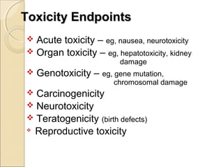 Applied toxicology chemical risk assessment | PPT