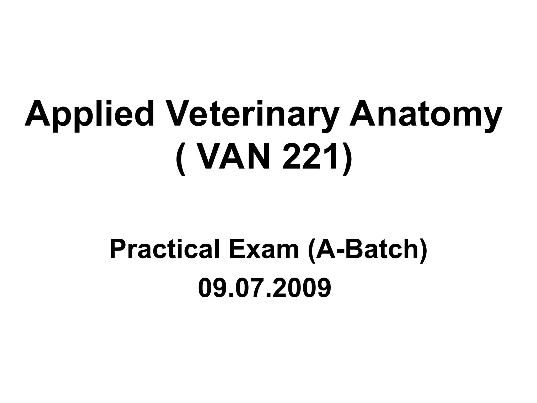 APPLIED VETEINARY ANATOMy presentation in veterinary | PPT