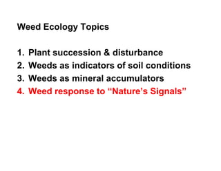 Applied Weed Ecology - Why Weeds Grow and Ways to Observe Them | PPTX