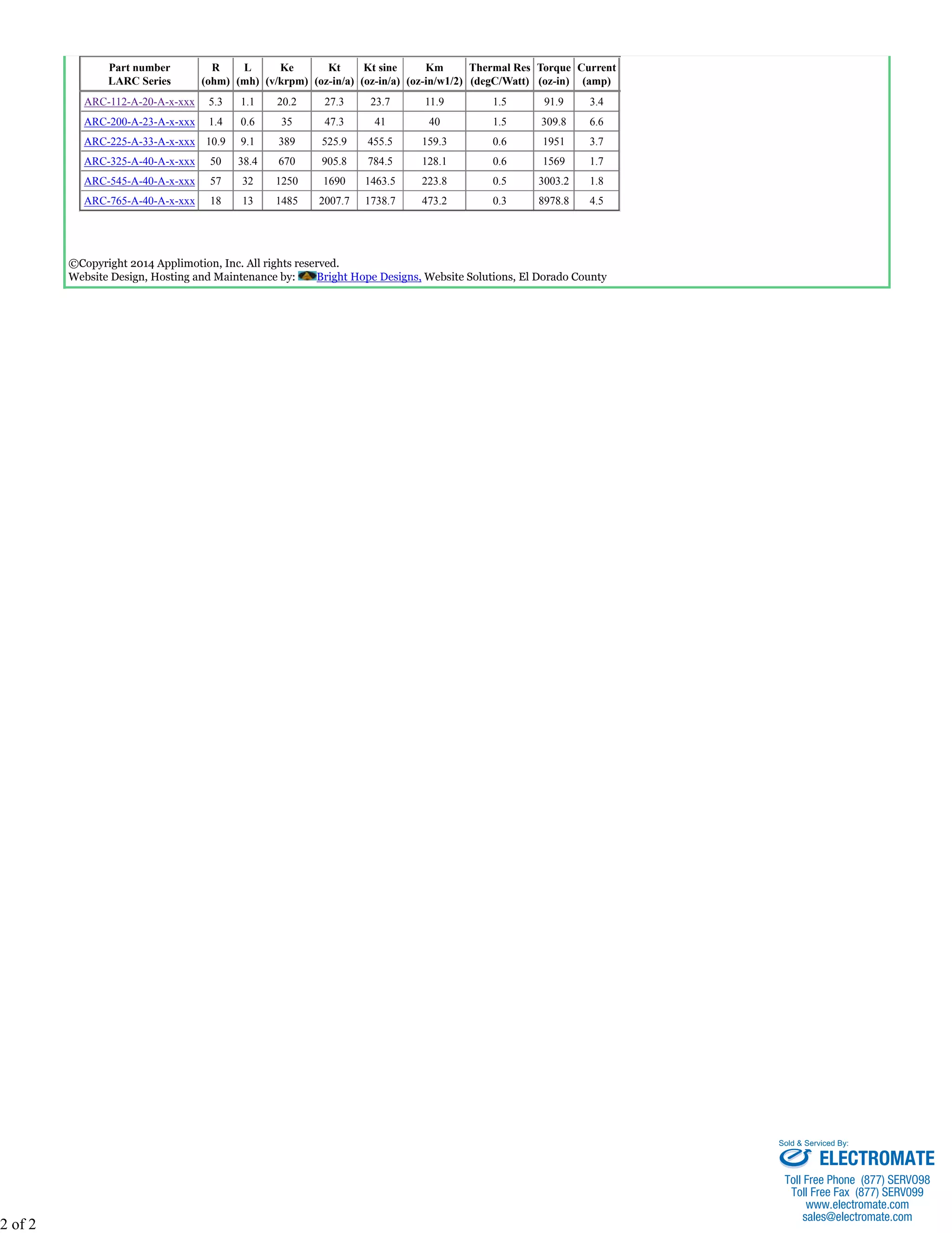 Applimotion linear arc_motors_datasheet | PDF | Physics | Science