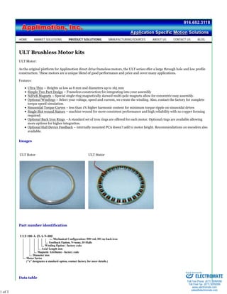 Applimotion ult motor_kits_datasheet | PDF