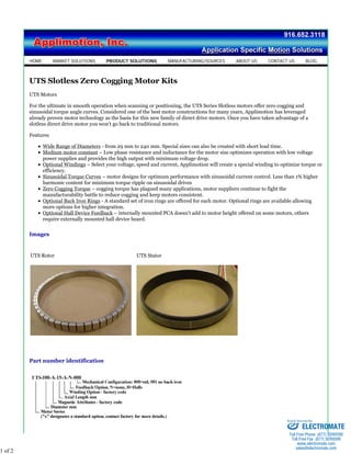 Applimotion uts motor_kits_datasheet | PDF