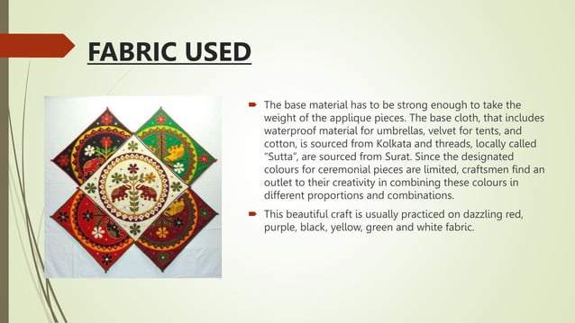 Applique/ Pipli work embroidery ppt.pptx | Needlework | Arts and Crafts