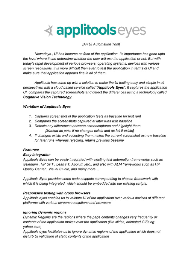 Applitools | PDF