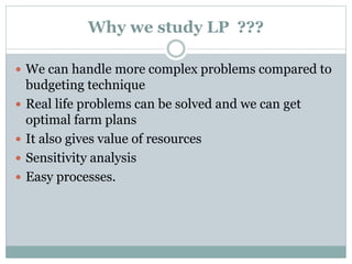 Applications of linear Programming | PPTX