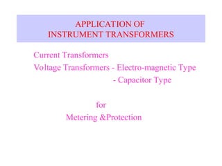 Application of instrument -Current tranformer | PPT