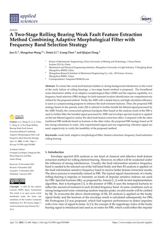 A Two-Stage Rolling Bearing Weak Fault Feature Extraction Method Combining Adaptive ...