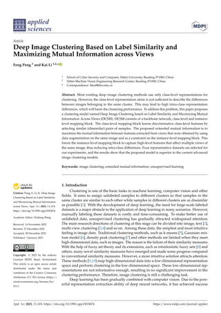 Deep Image Clustering Based on Label Similarity and Maximizing Mutual Information across Views | PDF