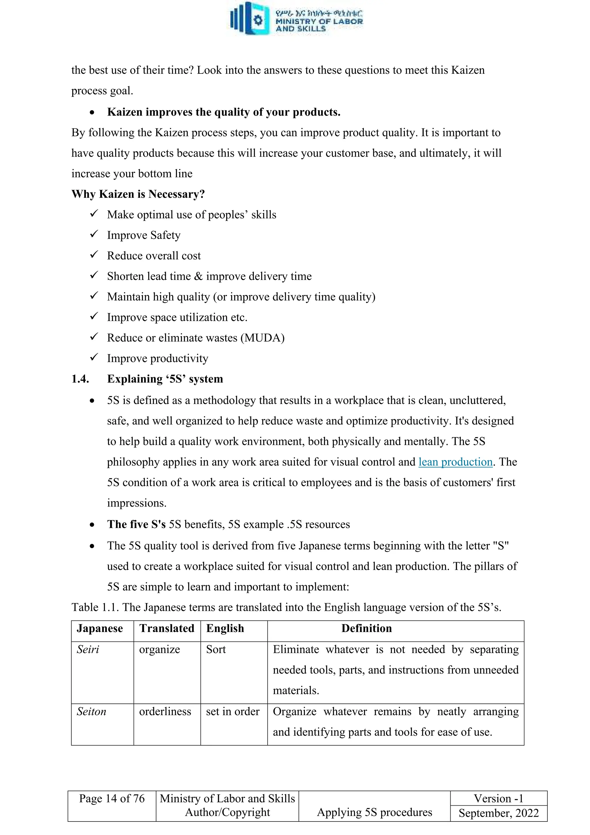 Apply 5S procedure for progressional .pdf