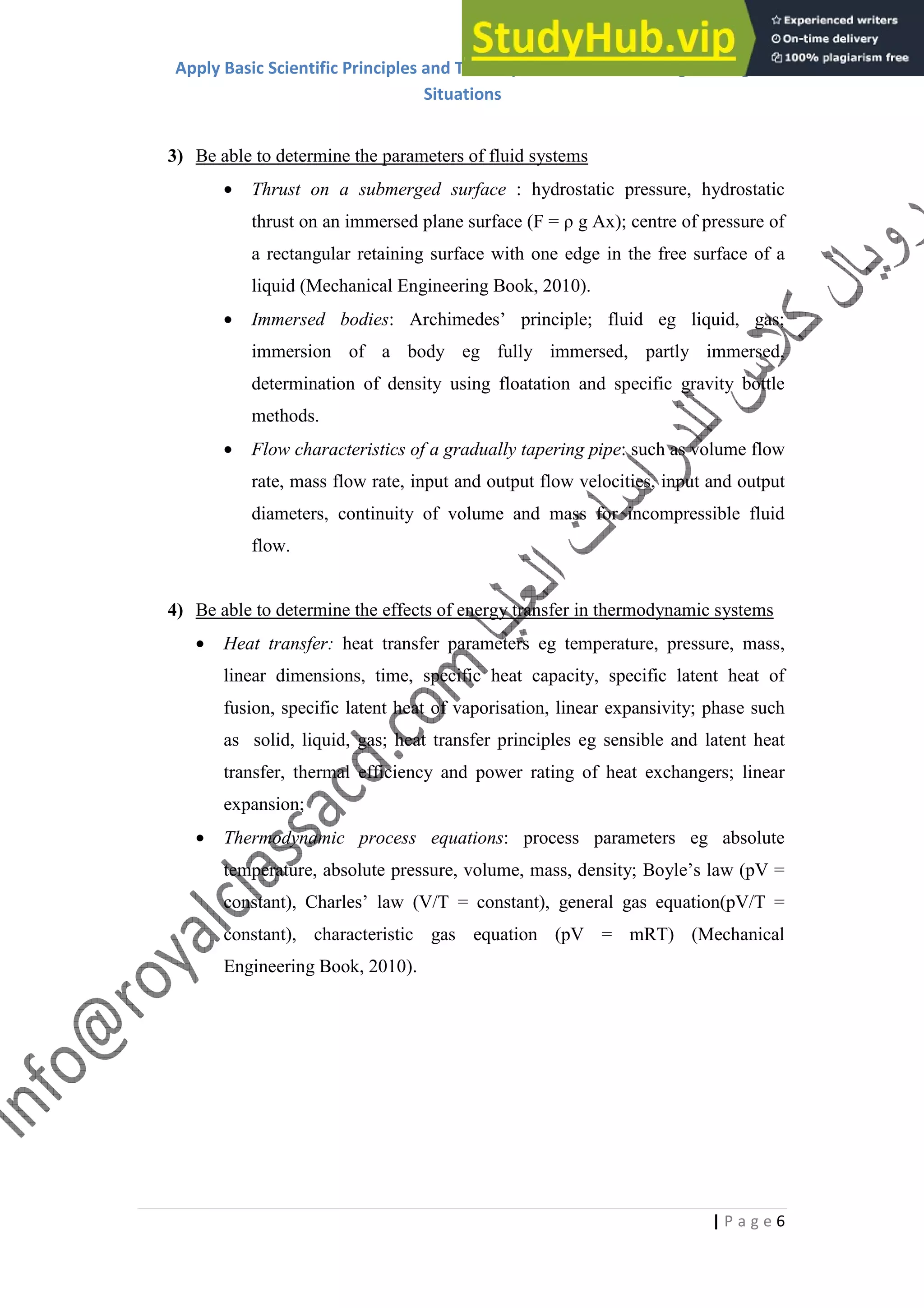 Apply Basic Scientific Principles And Techniques In Mechanical Engineering Situations | PDF