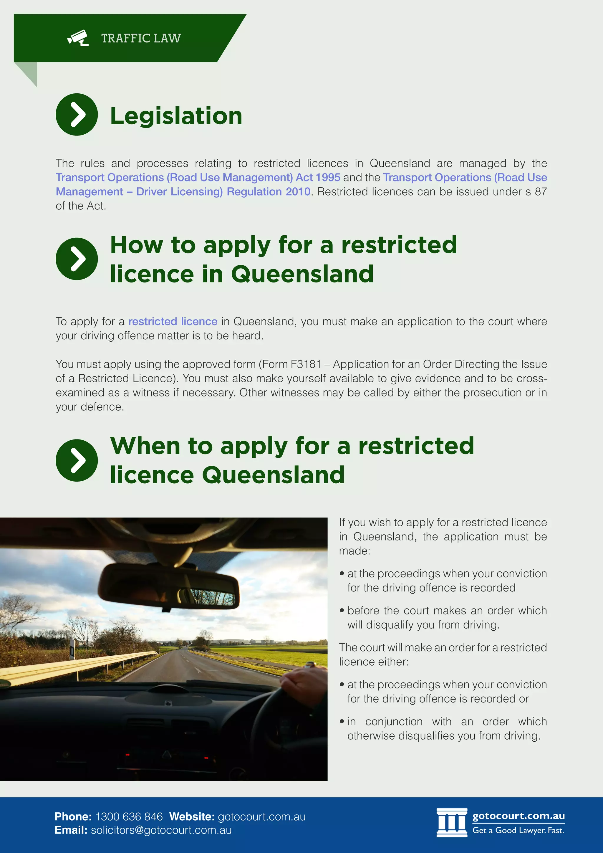 Apply for a Restricted Licence in Queensland | PDF