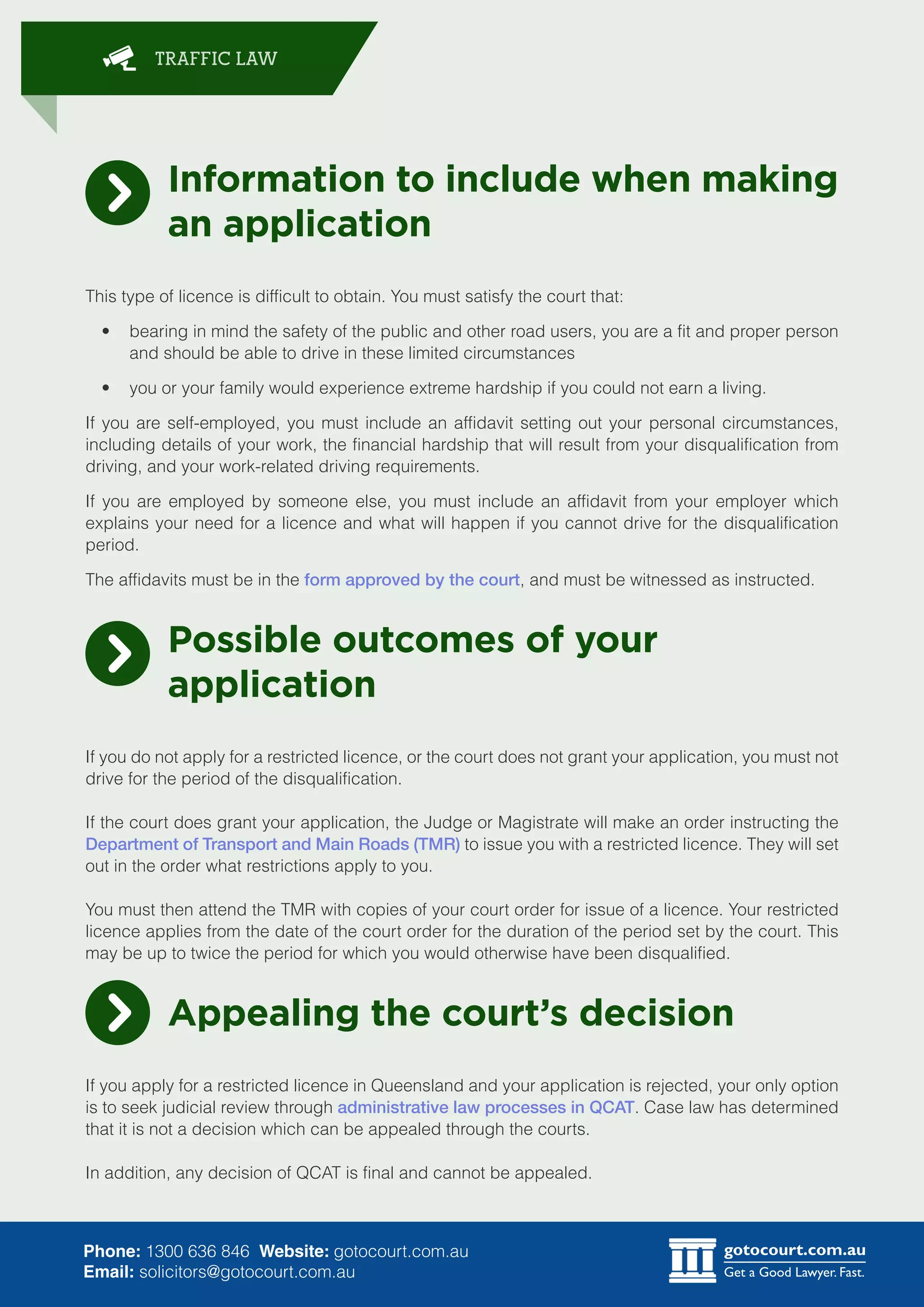 Apply for a Restricted Licence in Queensland | PDF