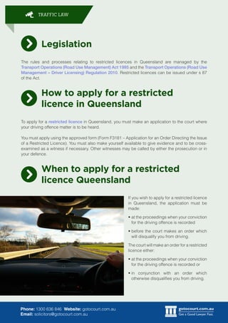 Apply for a Restricted Licence in Queensland | PDF | Law