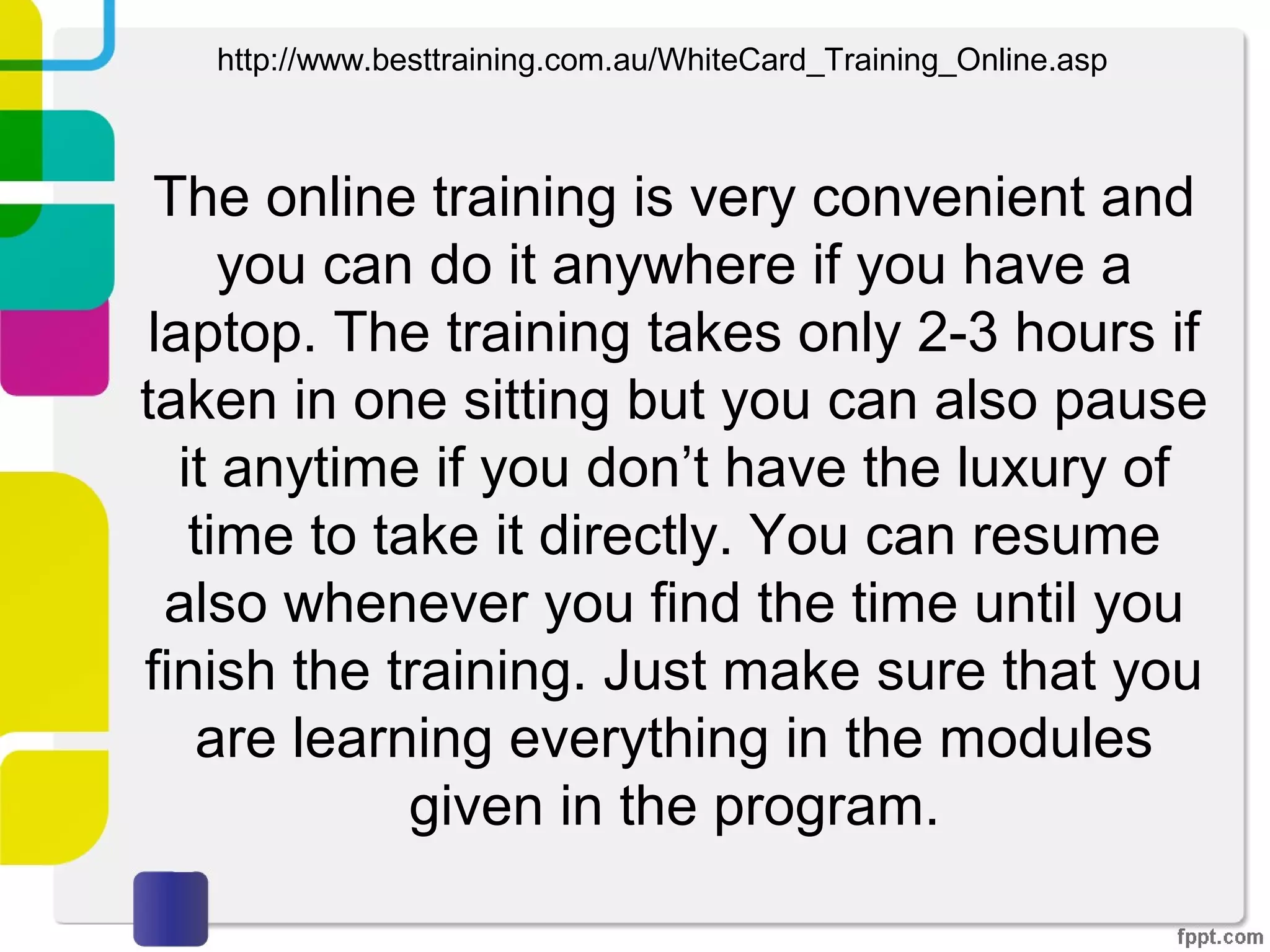 Apply for a white card program now | PPT