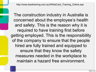 Apply for a white card program now | PPT