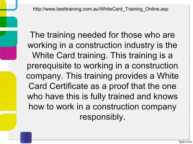 Apply for a white card program now | PPT