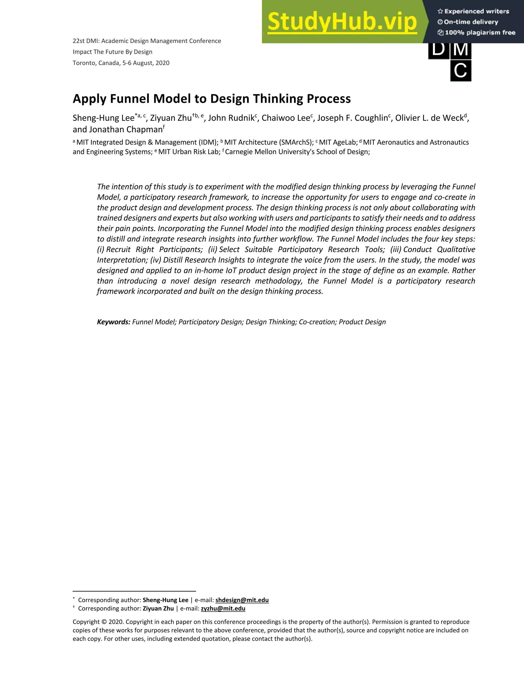 Apply Funnel Model To Design Thinking Process | PDF