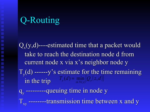 Applying Reinforcement Learning For Network Routing Ppt