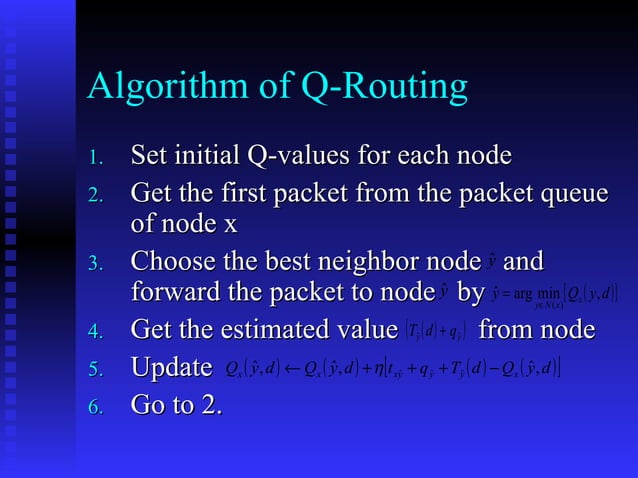 Applying Reinforcement Learning For Network Routing Ppt