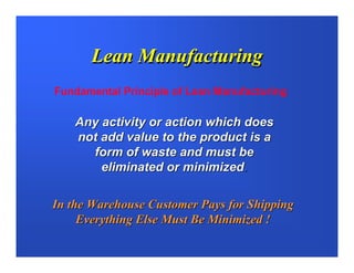 Applying Lean Concepts in a Warehouse Operation | PDF