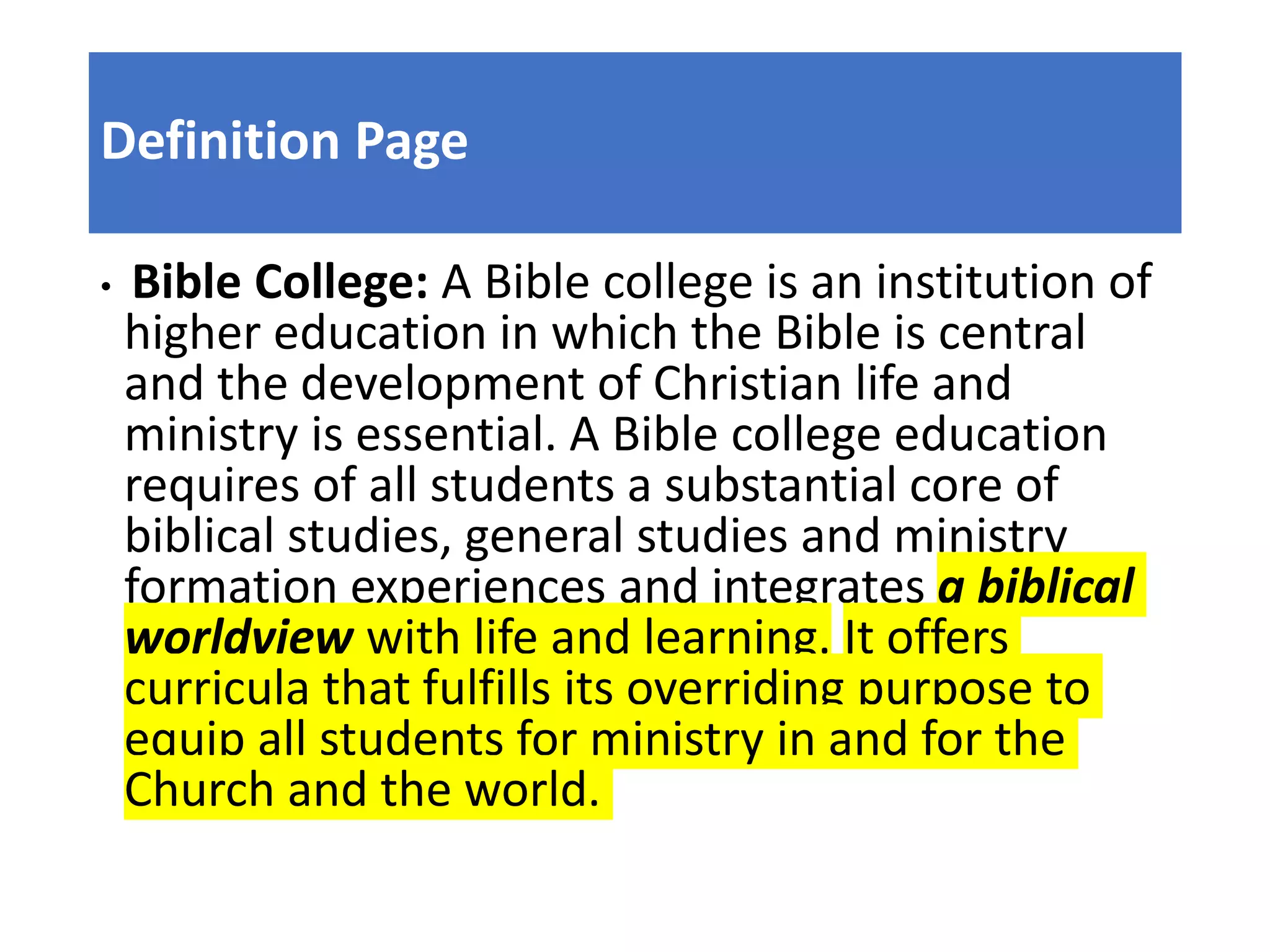 Applying a Biblical Worldview to the Assessment Process | PPTX