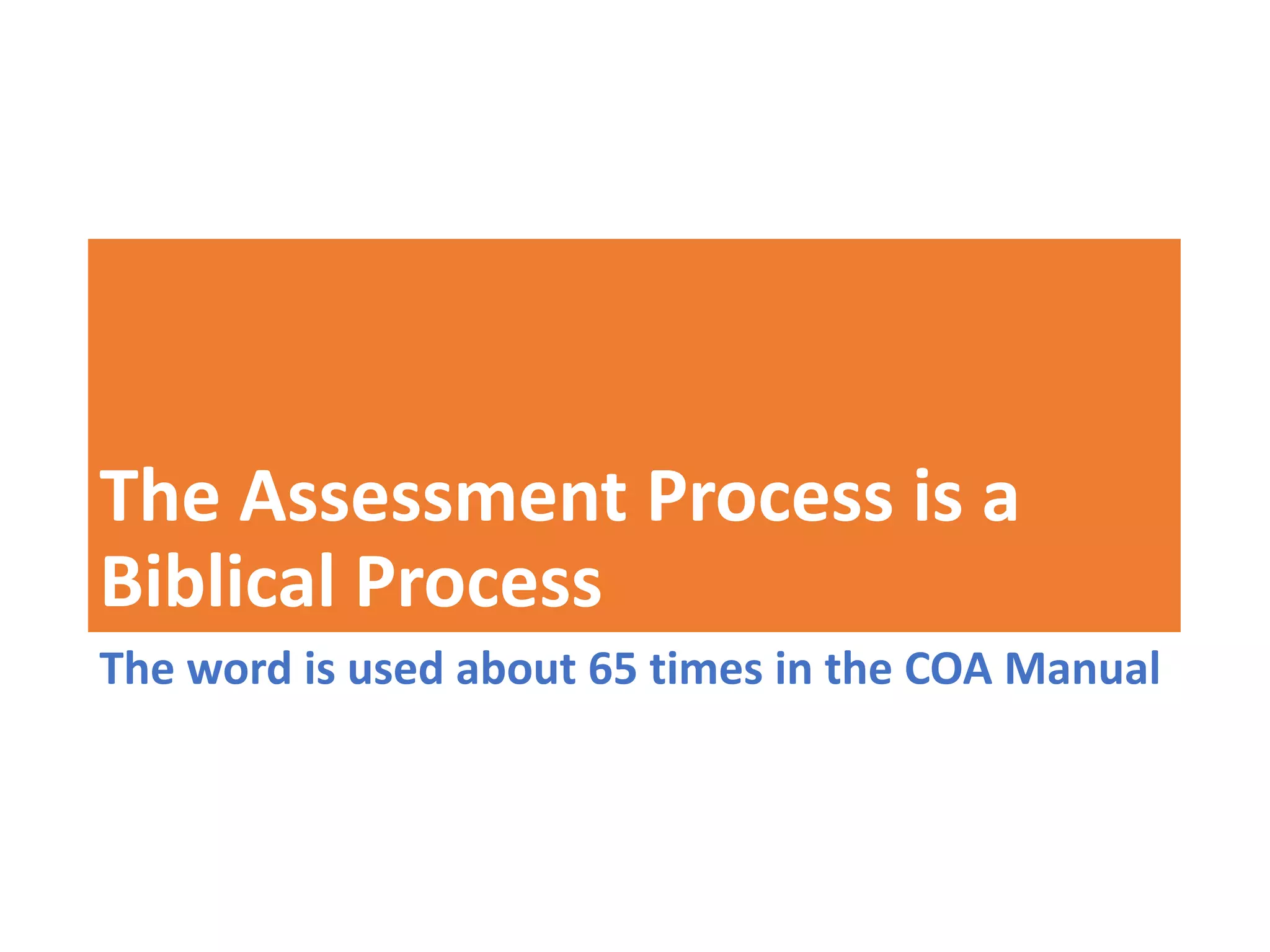 Applying a Biblical Worldview to the Assessment Process | PPTX