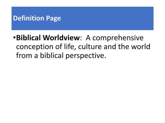 Applying a Biblical Worldview to the Assessment Process | PPTX ...