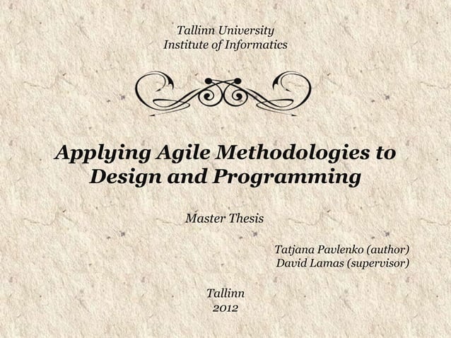 Master thesis presentation | PPTX | Computer Software and Applications | Computing