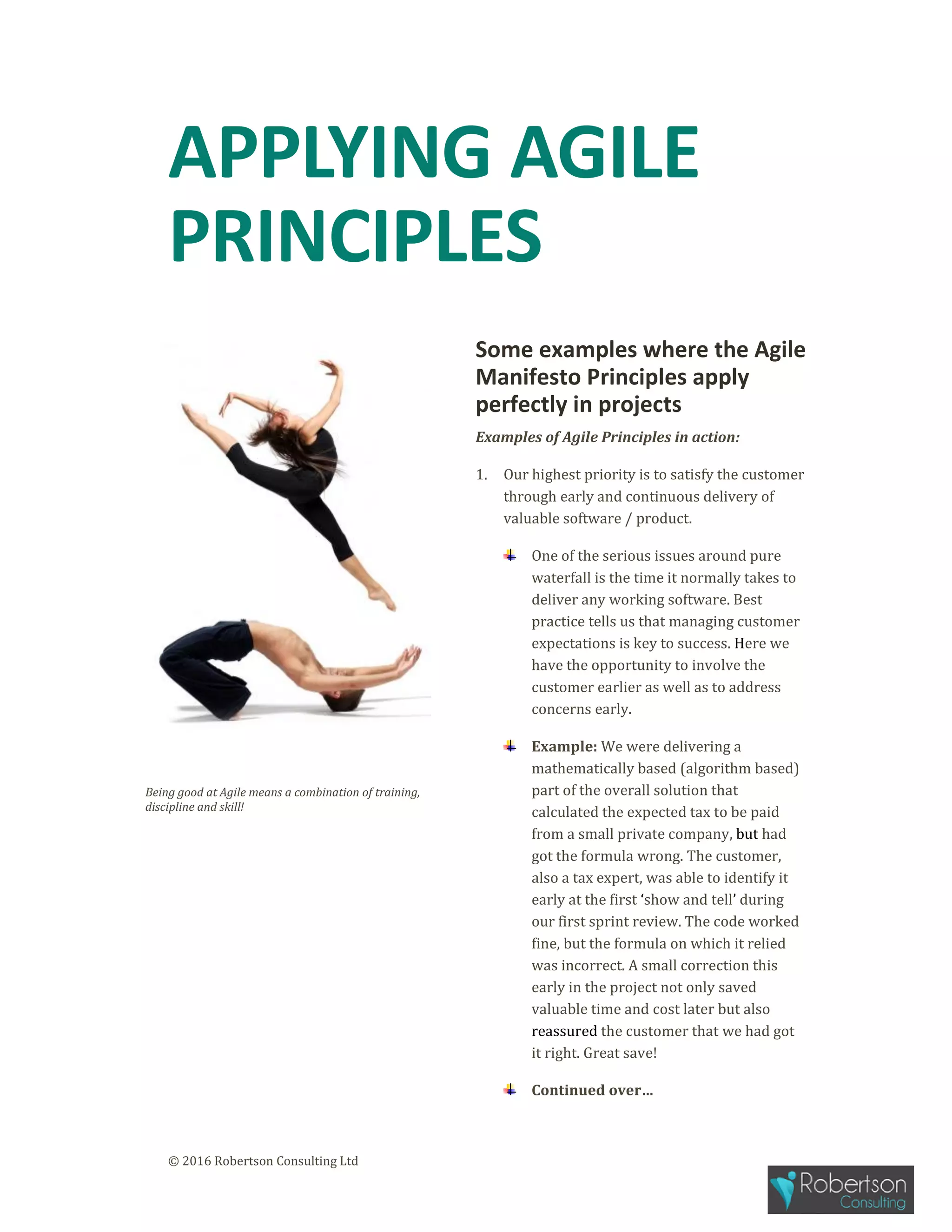 Applying agile principles a brief paper | PDF Applying agile principles a brief paper | PDF