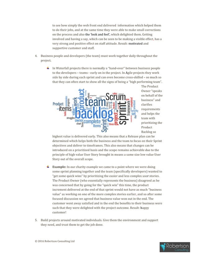 Applying agile principles a brief paper | PDF