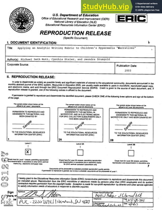 Applying An Analytic Writing Rubric To Children S Hpermedia Quot Narratives | PDF | Educational ...
