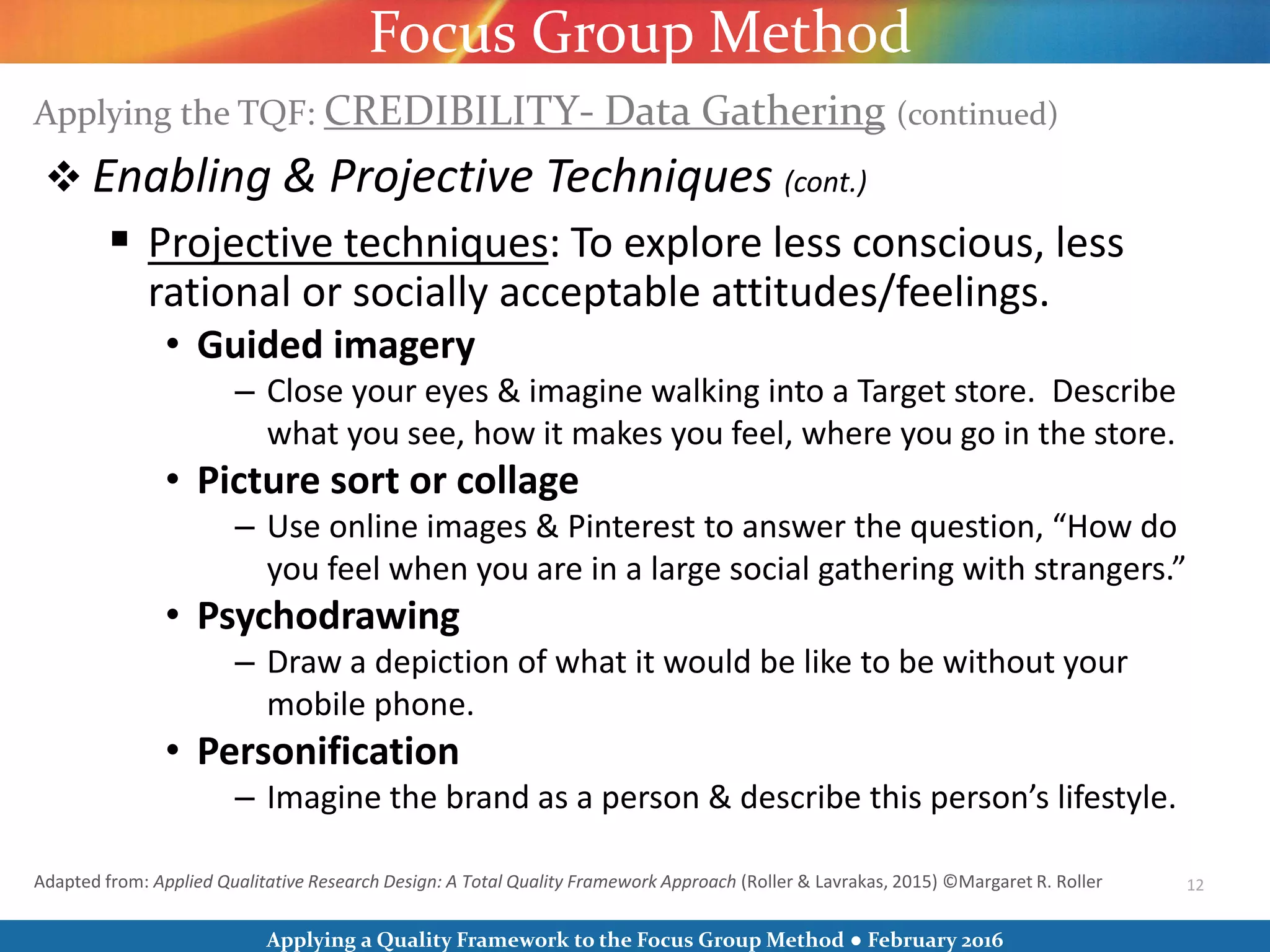 Applying a Quality Framework to the Focus Group Method | PDF