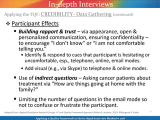 Applying a Quality Framework to the In-depth Intrerview Method | PDF