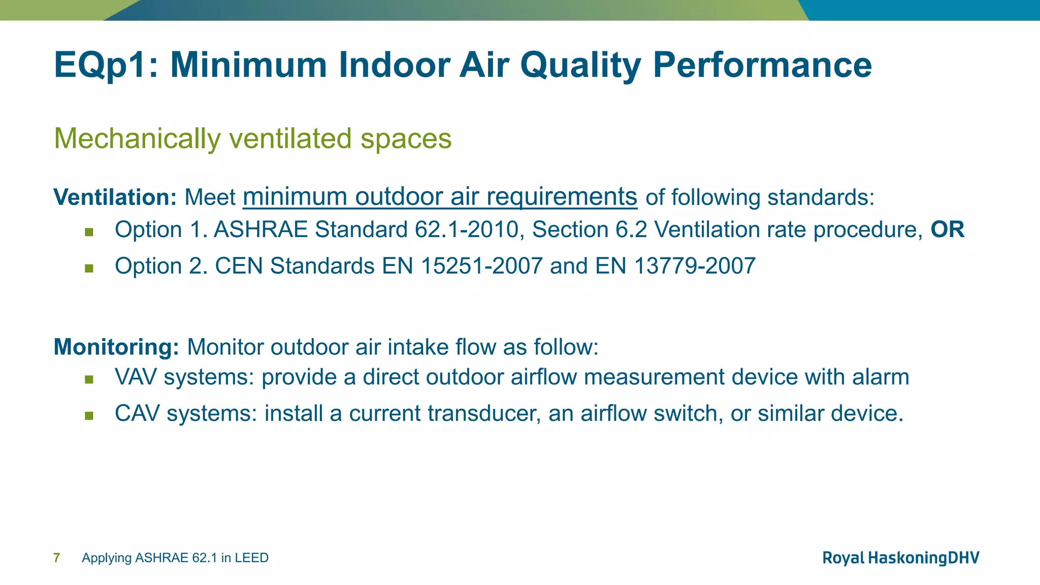 Applying ashrae 62.1 to LEED | PDF