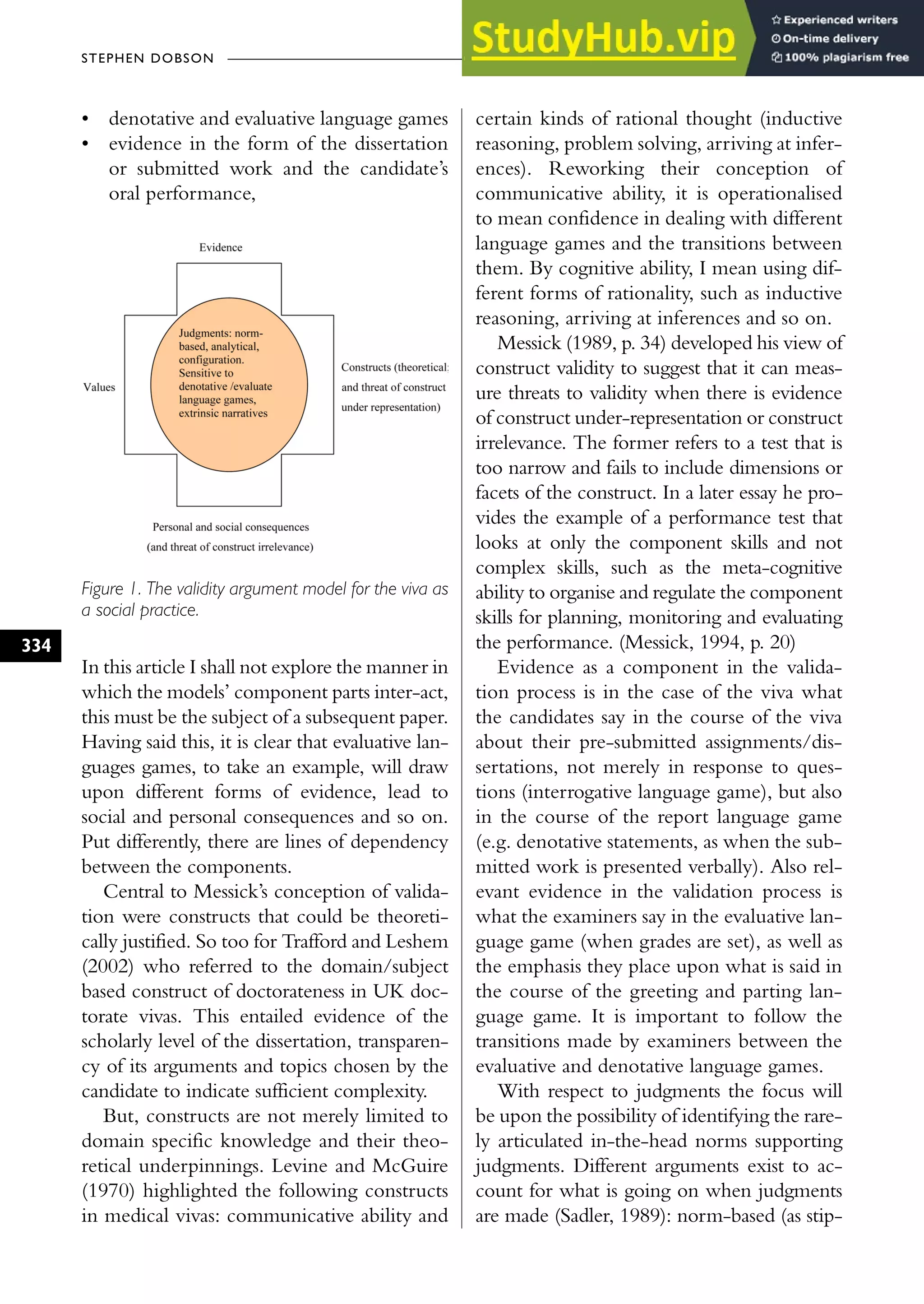 Applying A Validity Argument To The Viva | PDF