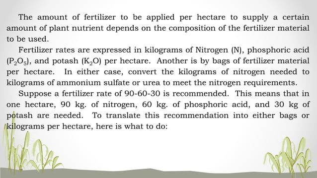 APPLYING BASAL FERTILIZER.pptx | Agriculture | Industries