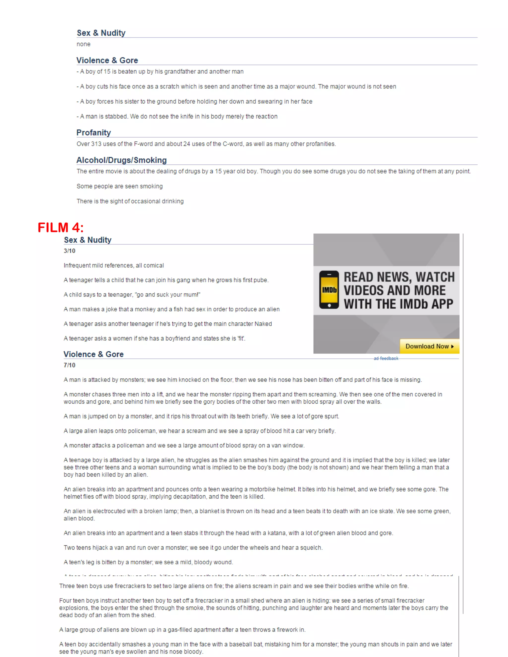 Applying bbfc ratings imdb parents guides for 6 films | PDF