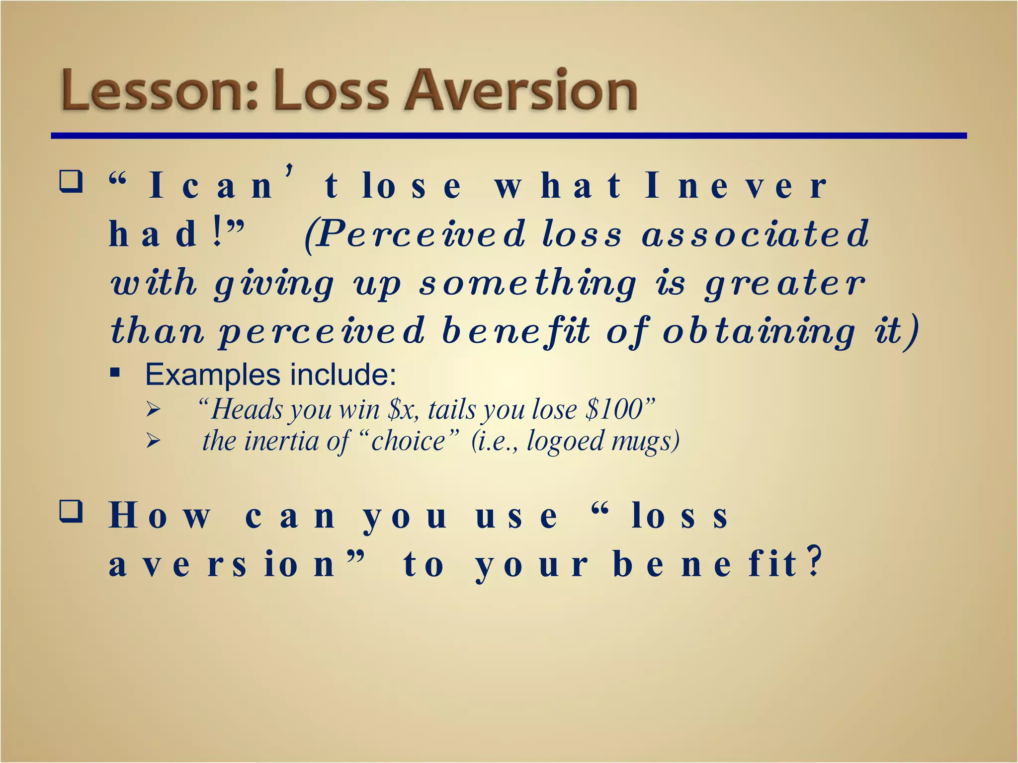 Applying Behavioral Economics | PPT