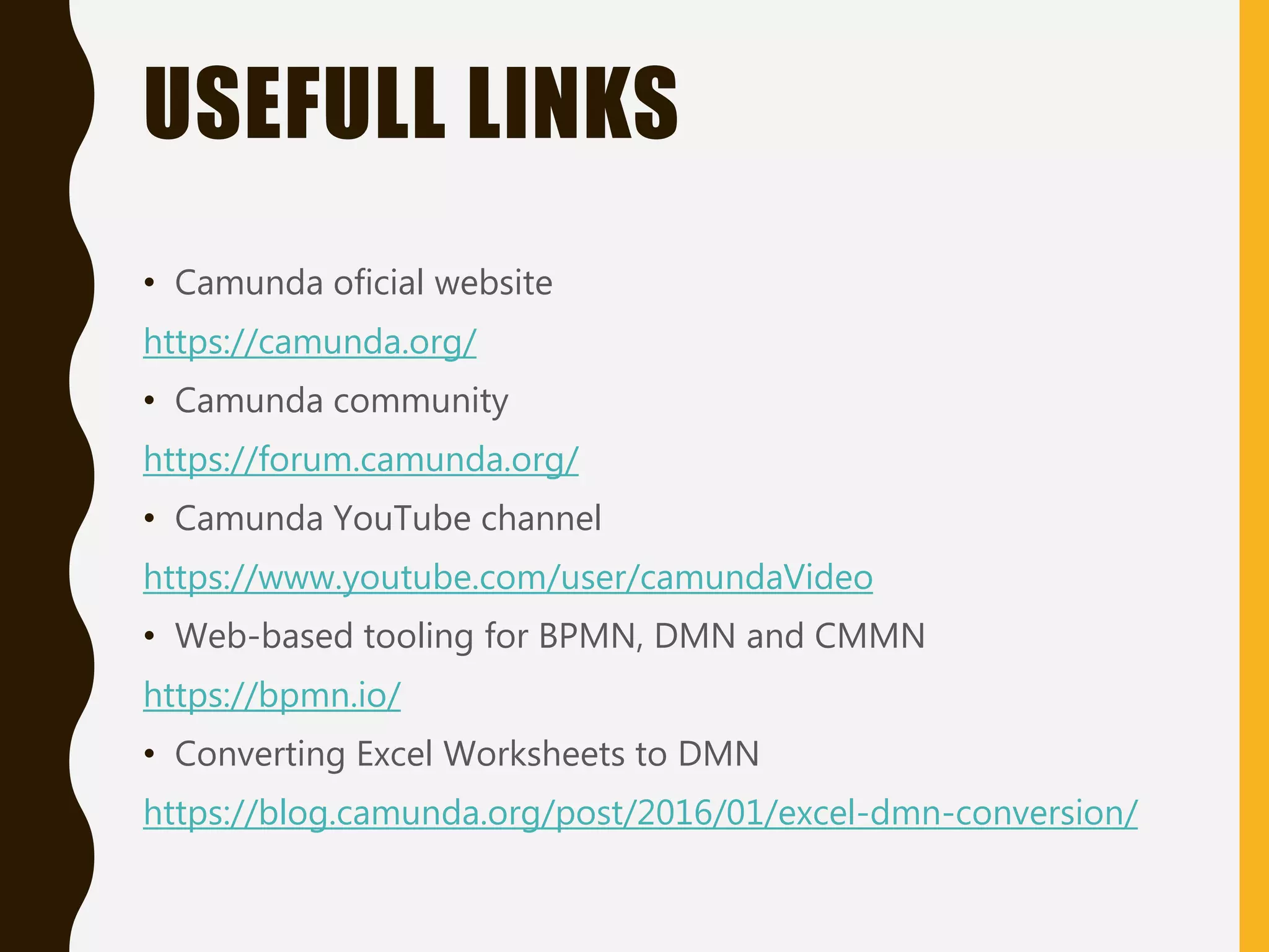 BPMN and DMN for Processing Business Data with Camunda | PPTX | Programming Languages | Computing