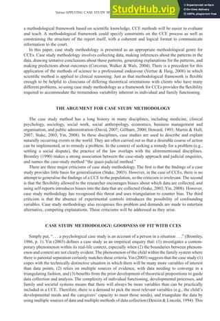 APPLYING CASE STUDY METHODOLOGY TO CHILD CUSTODY EVALUATIONS | PDF