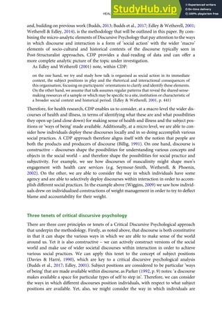 Applying Critical Discursive Psychology To Health Psychology Research A Practical Guide | PDF